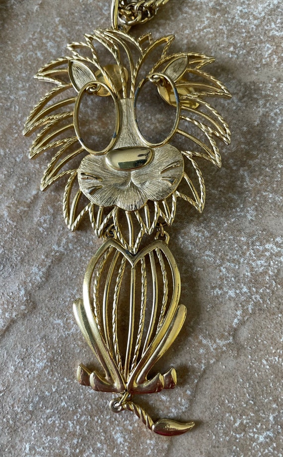 Vintage ALAN Articulated Lion Pendant and Necklace, L… - Gem