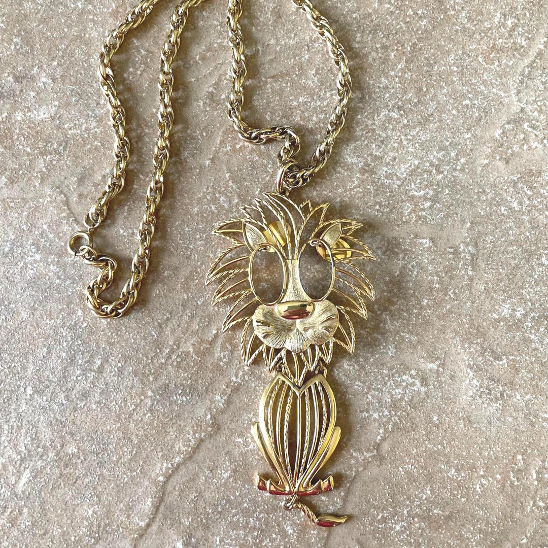 Vintage ALAN Articulated Lion Pendant and Necklace, 1970s #50 - Etsy