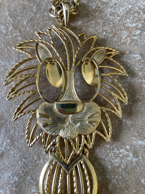 Vintage ALAN Articulated Lion Pendant and Necklace, L… - Gem