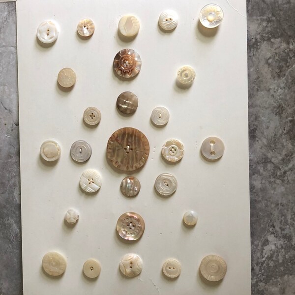Carved Mother of Pearl Buttons - Etsy