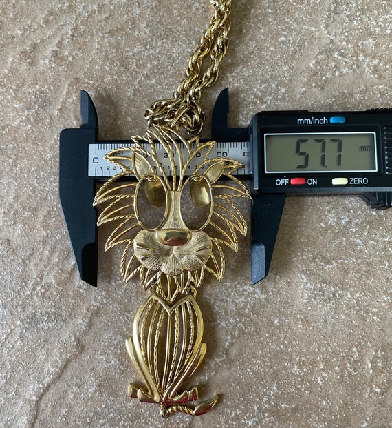 Vintage ALAN Articulated Lion Pendant and Necklace, L… - Gem
