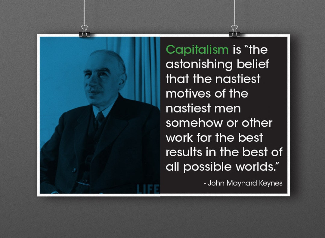 Keynes Quote Poster - Capitalism - Etsy