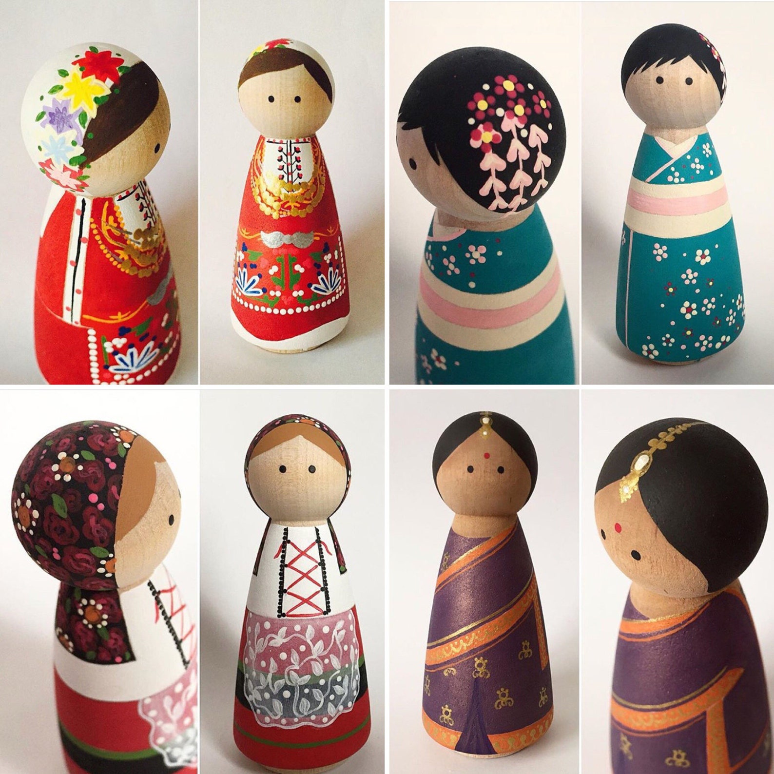 Multicultural Peg Doll listing is for One Doll - Etsy