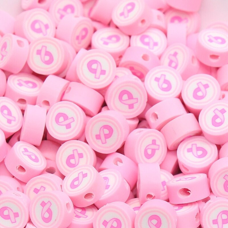 Pink Ribbon Beads - Etsy