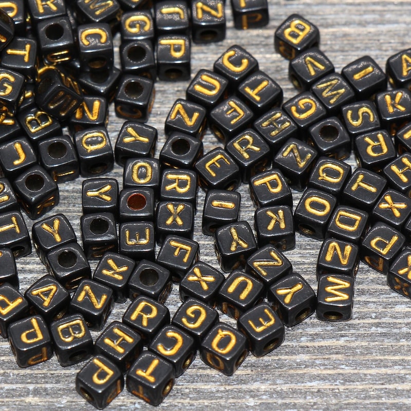 Wood Alphabet Cube Beads - Etsy