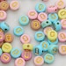 Letter D Round Beads, Individual Letter Beads, Multicolor Round ...