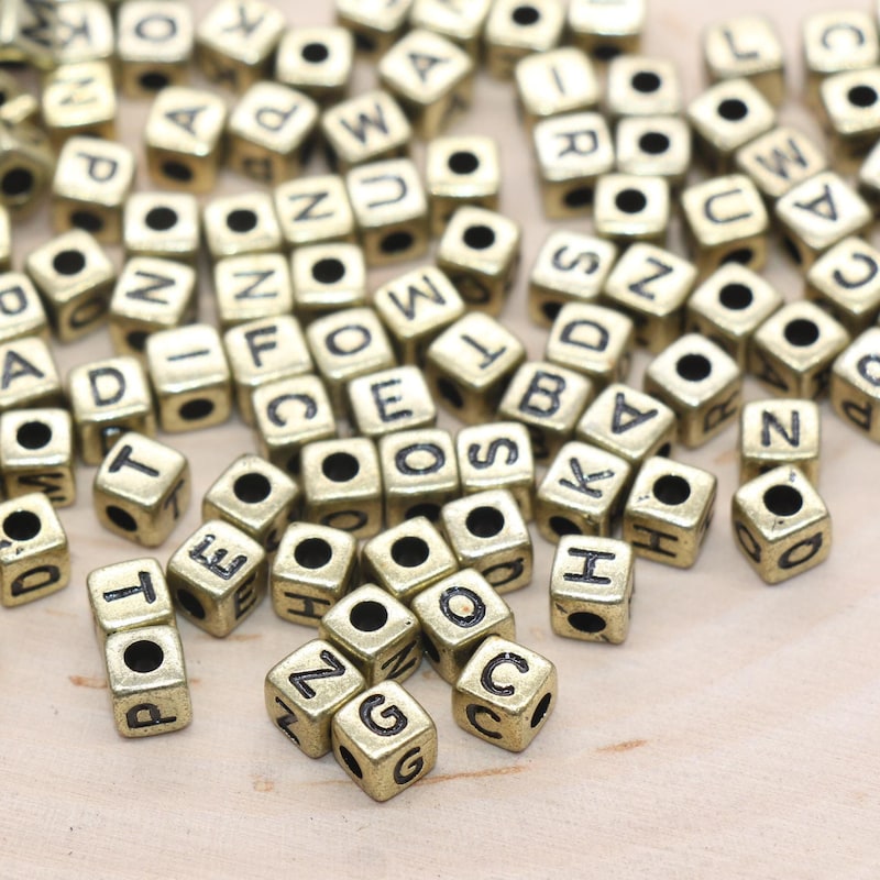 Alphabet Bead Brass Cube - Etsy
