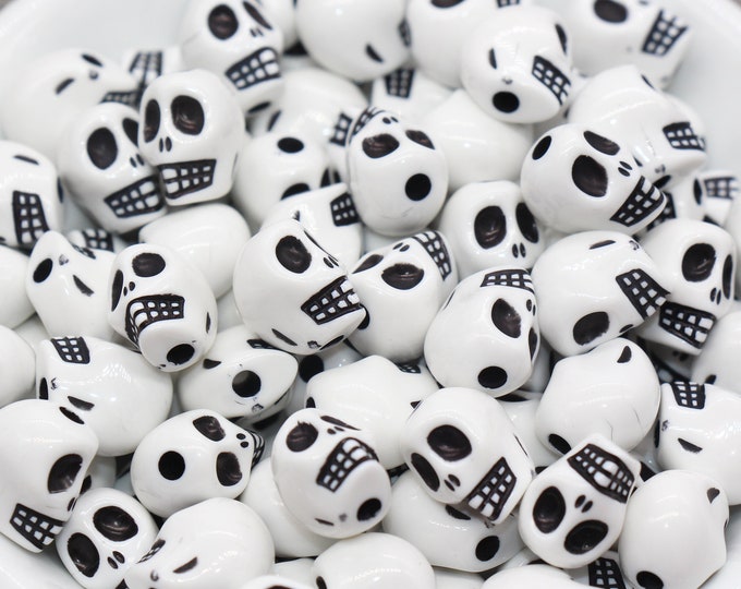 Skull Acrylic Beads Skull Head Acrylic Beads Plastic Skull - Etsy