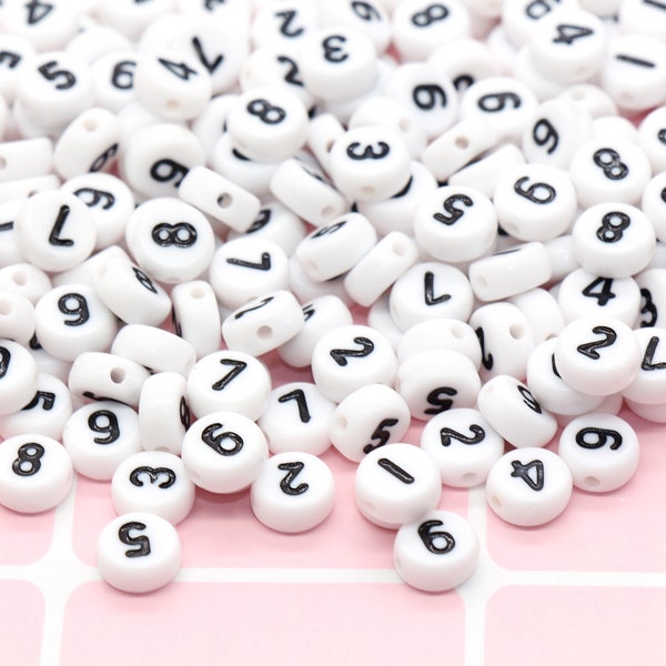 Black Beaded Number Bracelet - Etsy