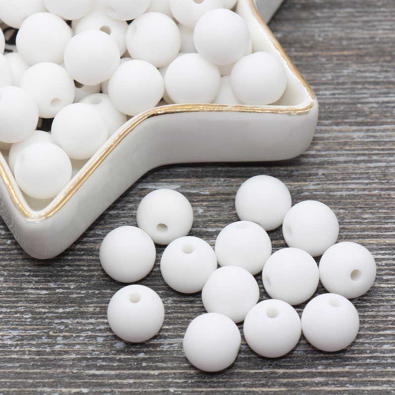 Matte White Beads - Etsy