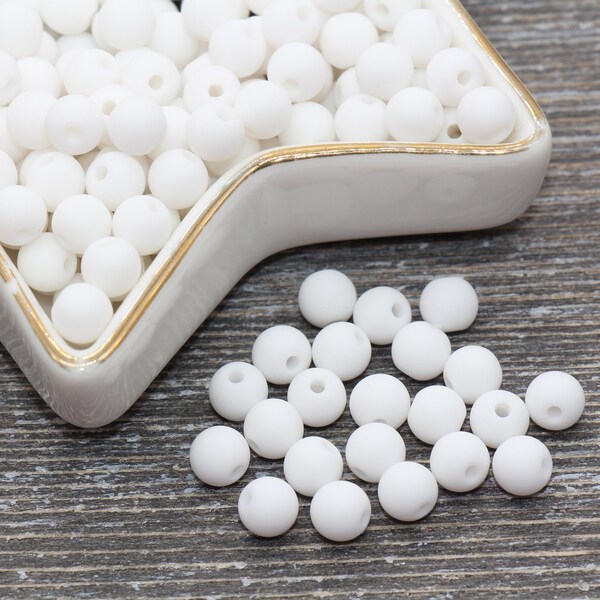 Matte White Beads - Etsy