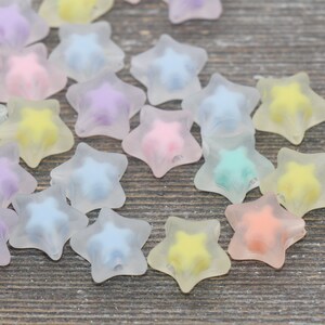 Frosted Star Beads, Matte Star Beads, Multicolor Star Beads, Chunky ...
