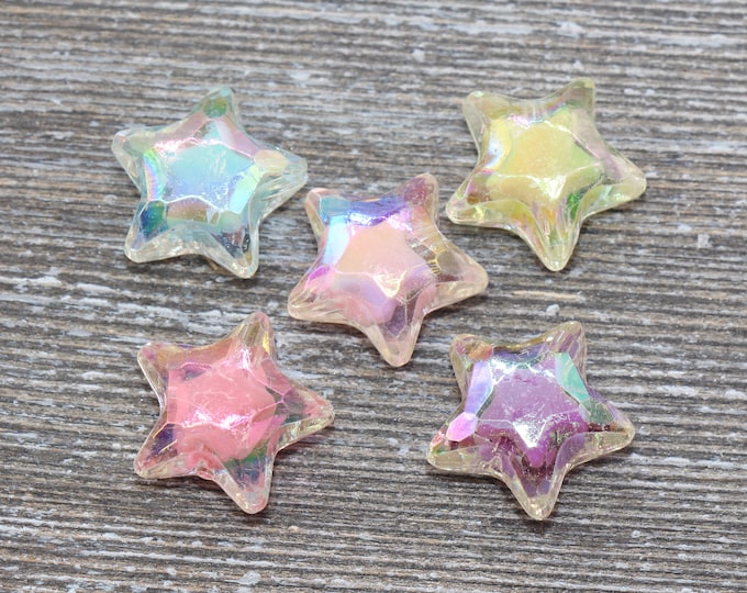 Frosted Star Beads, Matte Star Beads, Multicolor Star Beads, Chunky ...