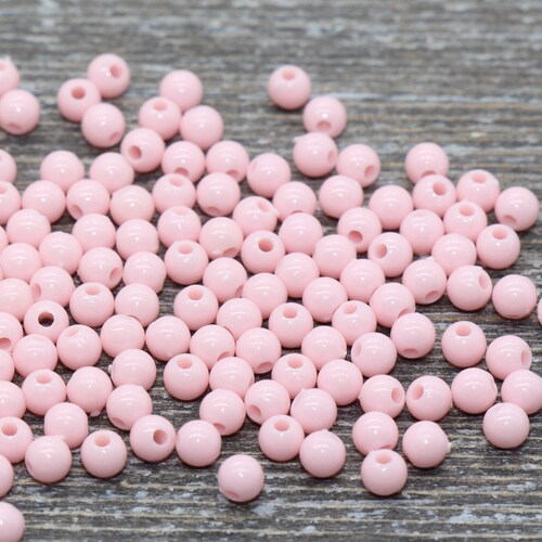 4mm Pink Round Beads Acrylic Gumball Beads Pink Round Spacer - Etsy