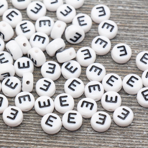 Alphabet Letter Beads 7mm Round Black Beads Beads Kid - Etsy