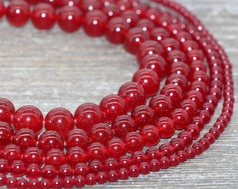 True Maroon Red JADE Faceted Round full Strand 15.5 Inch Strand, 4mm ...
