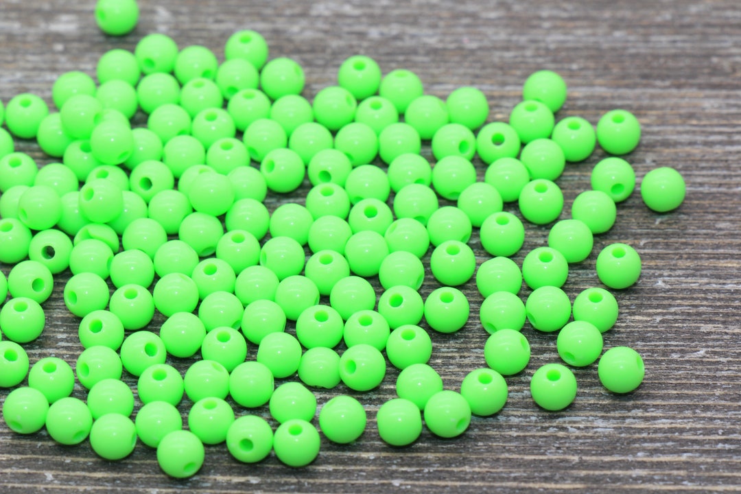 5mm Green Gumball Beads, Green Round Acrylic Loose Beads, Plastic Round ...