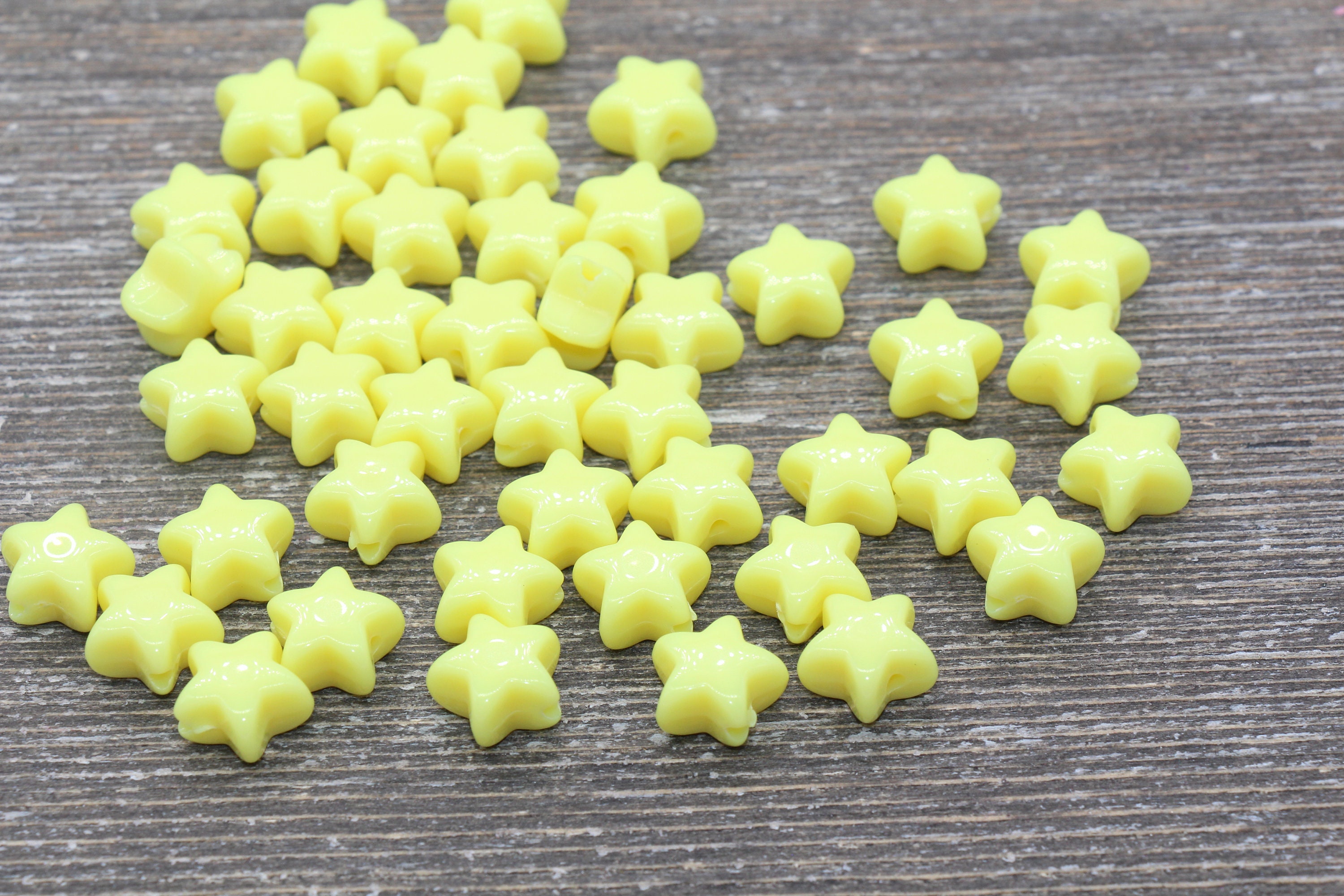 Yellow Star Beads Yellow Acrylic Star Beads Plastic Star - Etsy