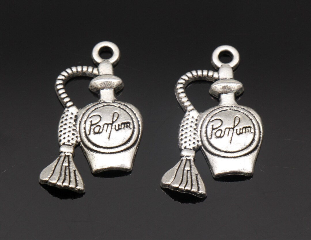 5 Pcs Perfume Bottle Charms Antique Silver Tone 24x14mm - Etsy