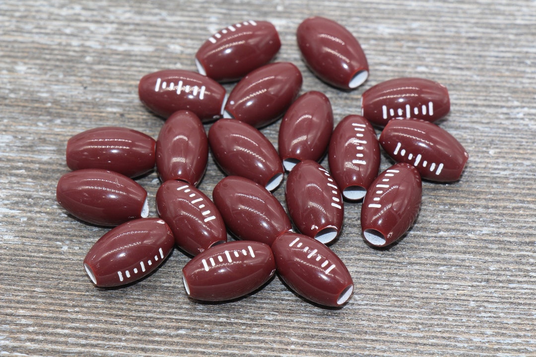 Football Beads, Football Bubblegum Beads, Acrylic Plastic Football ...