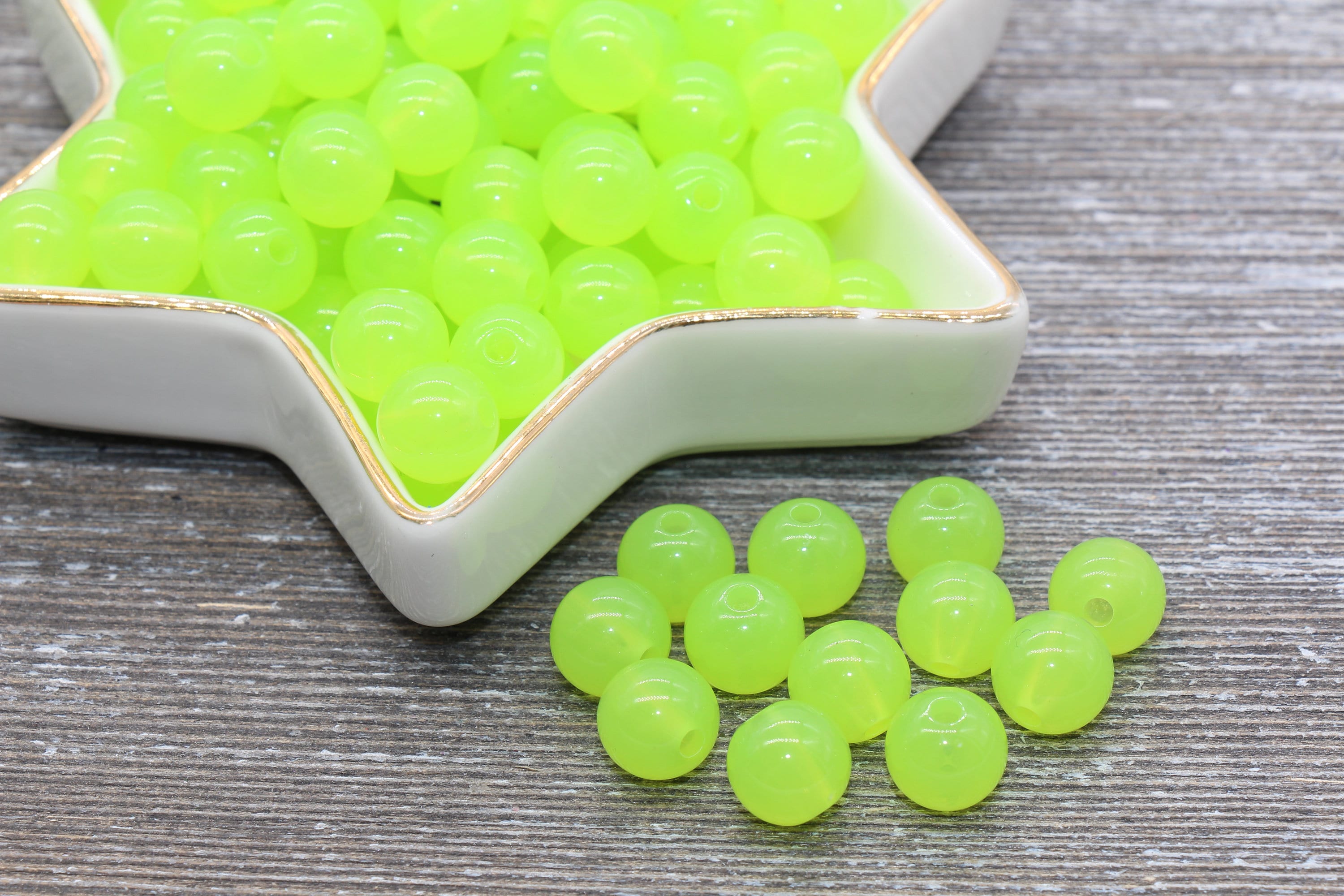 10mm Lime Green Translucent Gumball Beads Round Acrylic Loose - Etsy