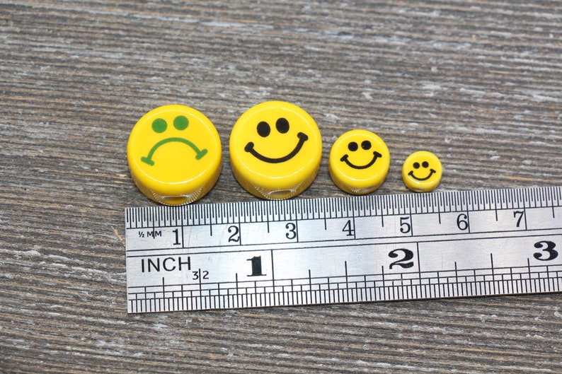 Ceramic Smiley Face Beads, Sad Face Beads, Happy Face Beads, Vertical ...