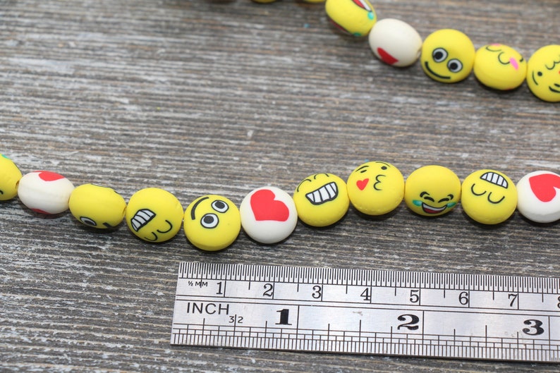 Emoji Polymer Clay Beads Emoji Fimo Cane Beads Assorted | Etsy