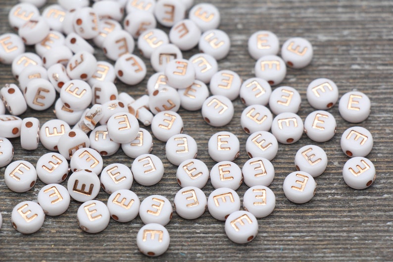 Letter E Alphabet Beads Rose Gold Letter E Beads Individual - Etsy