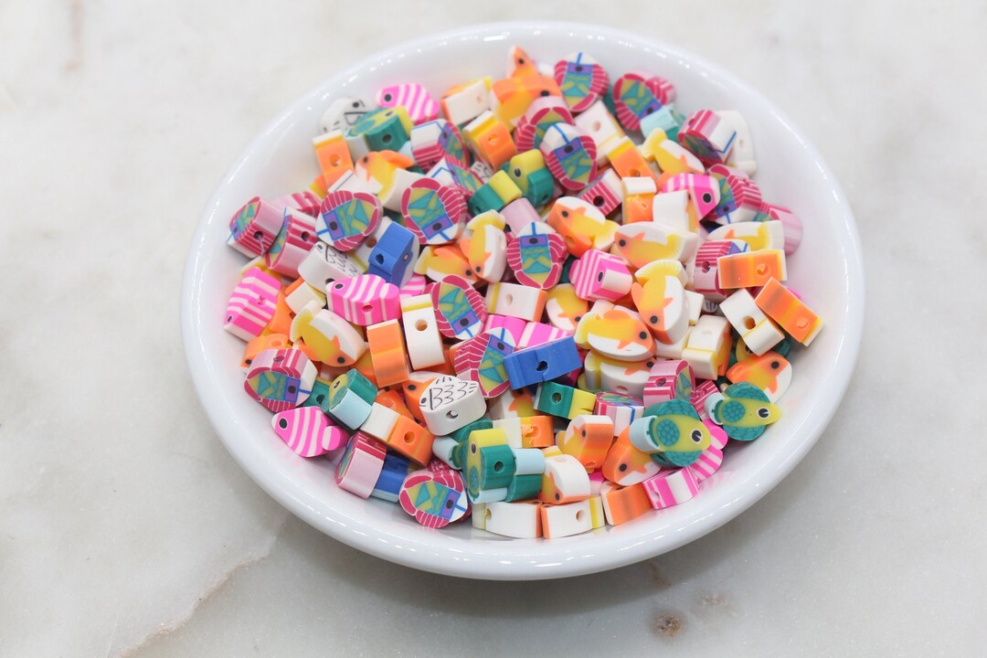 Assort Fish Polymer Clay Beads, Mix Fish Clay Beads, Fish Fimo Cane ...