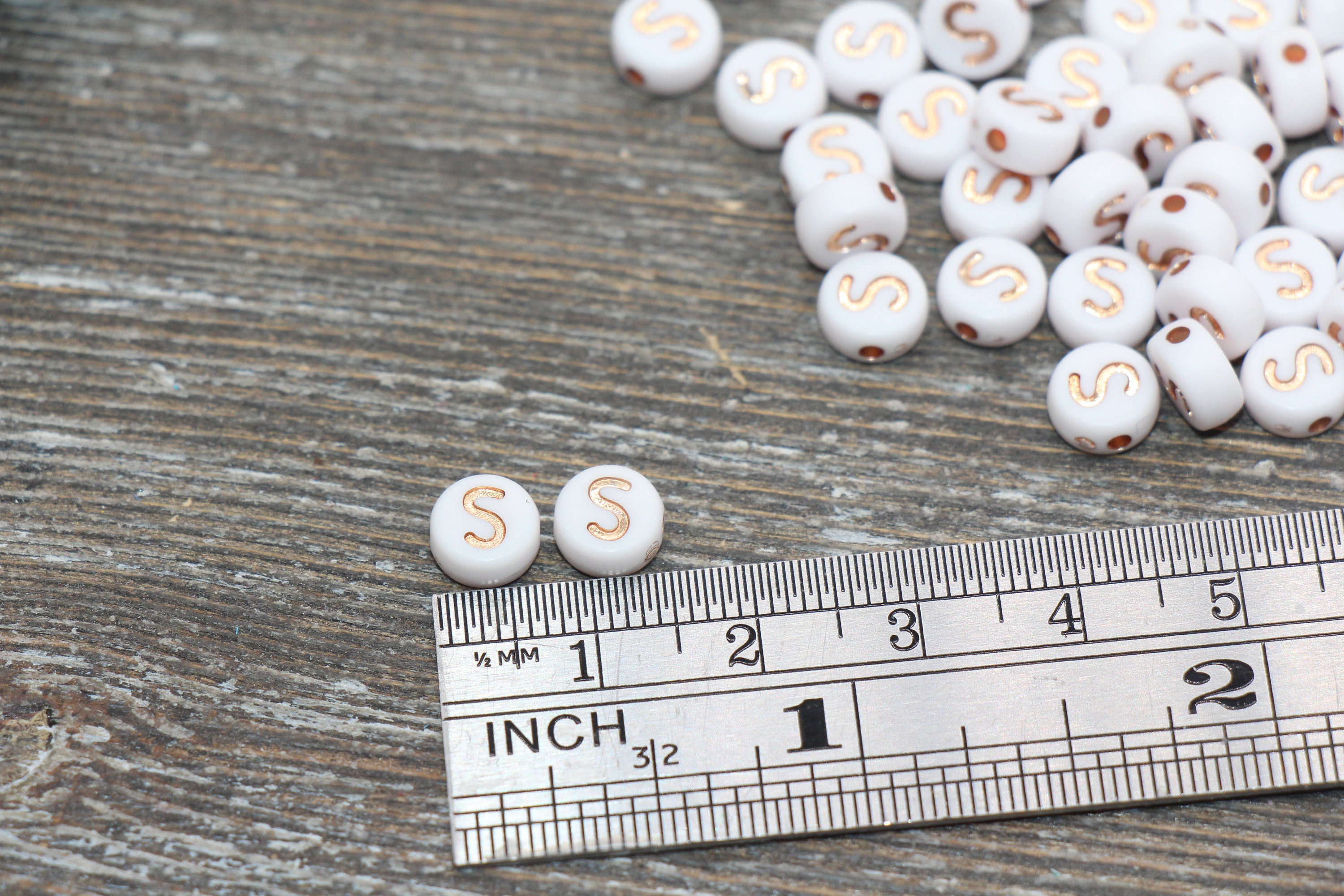 Letter S Alphabet Beads Rose Gold Letter S Beads Individual - Etsy