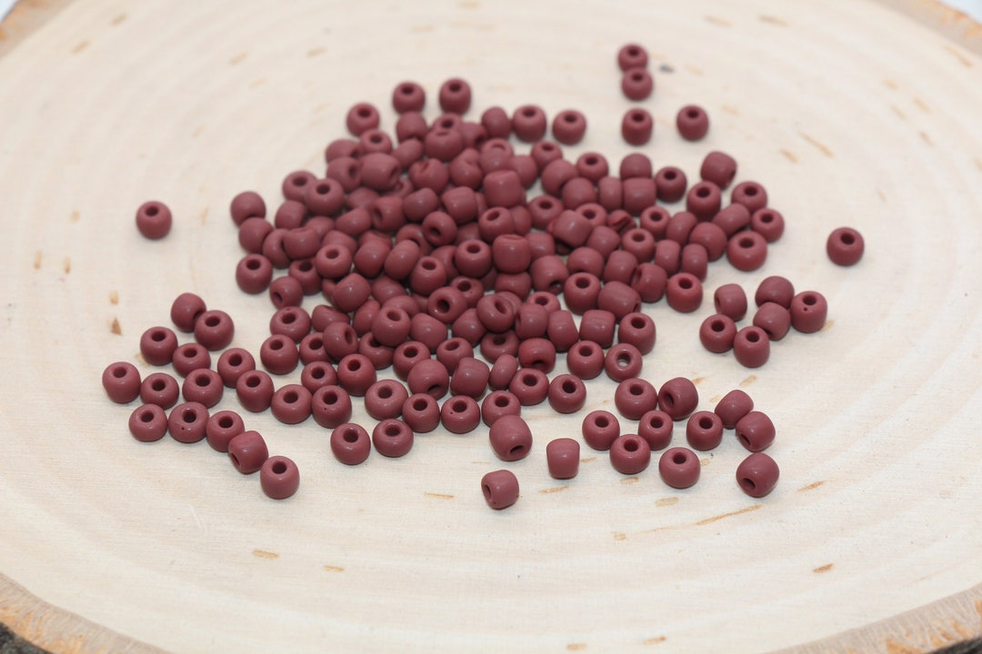 Matte Glass Seed Beads, 4mm 6/0 Glass Round Seed Beads, Matte Brown ...