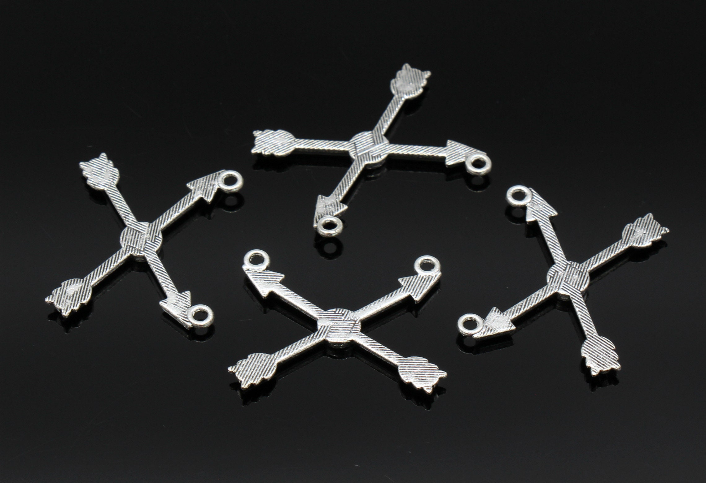 5 Pcs Arrow Connectors Bracelet Connectors Antique Silver Tone | Etsy