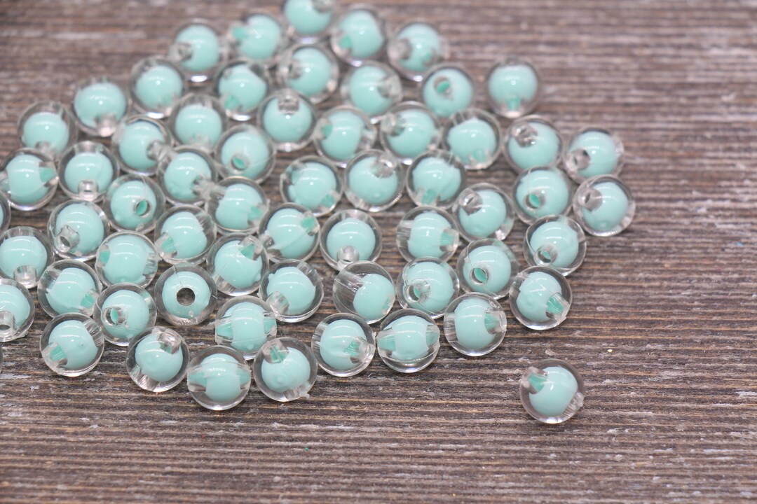 8mm Mint Green Round Beads, Mint Acrylic Round Gumball Beads, Bubblegum ...