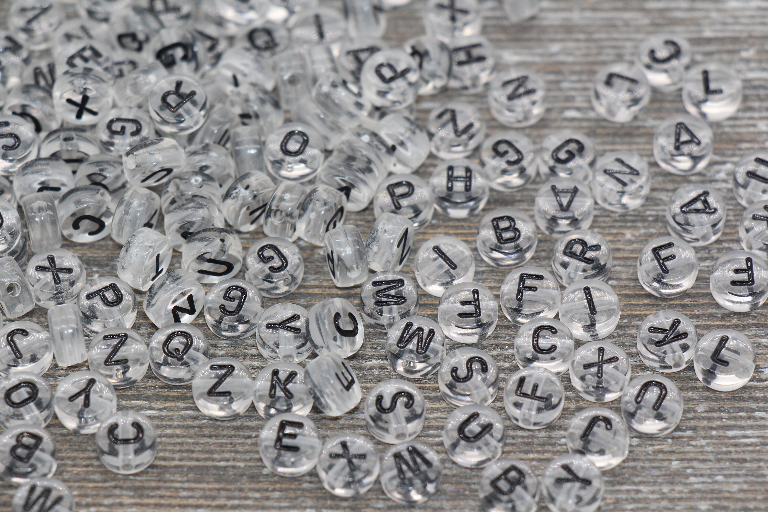 Clear Alphabet Letter Beads Transparent Acrylic Beads With - Etsy