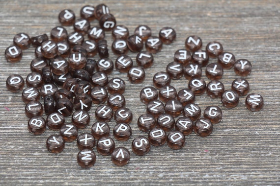 Transparent Brown Alphabet Letter Beads Acrylic Brown Letters | Etsy