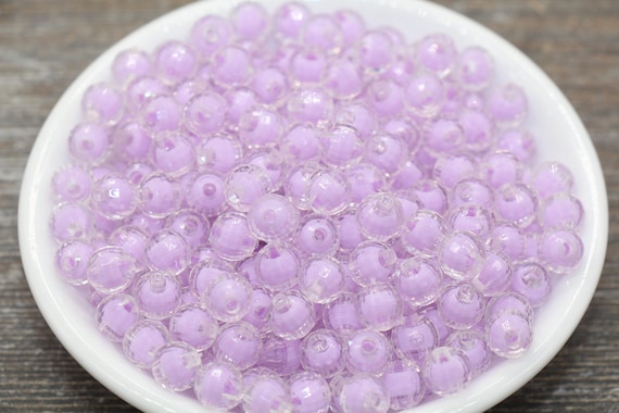 8mm Lavender Faceted Round Beads Lavender Acrylic Round - Etsy