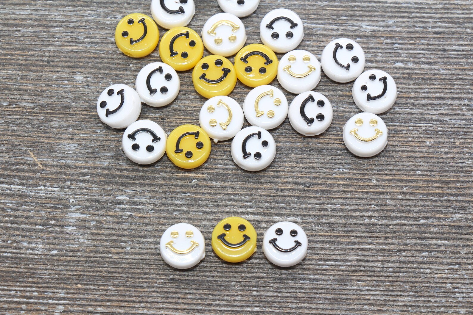 Smiley Face Round Beads Emoji Beads Happy Face Beads - Etsy