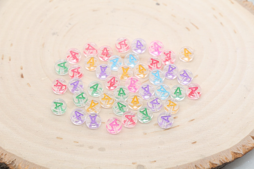Letter A Alphabet Beads, Transparent Beads With Mix Color Letters ...