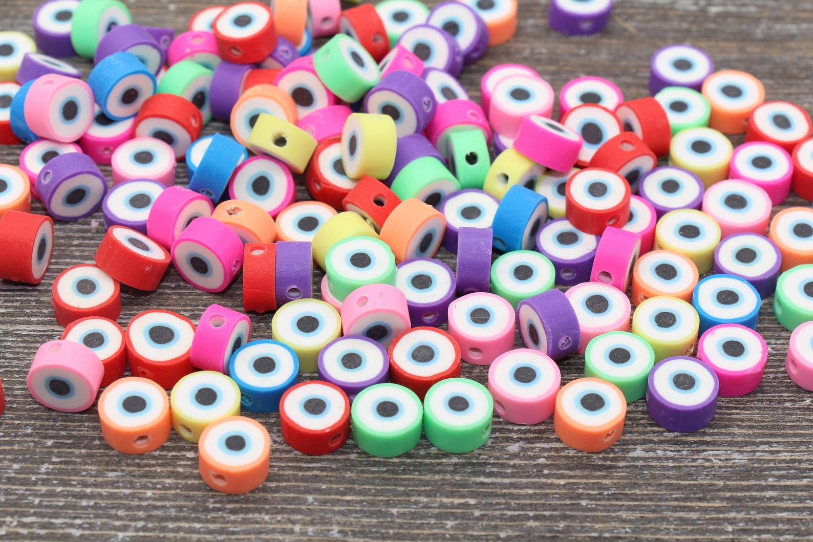 Evil Eye Polymer Clay Beads Multicolored Evil Eye Fimo Cane - Etsy
