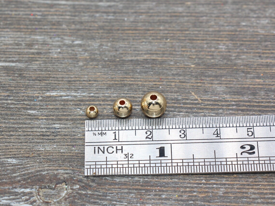 14K Gold Color Spacer Beads, Spacer Round Beads, Round Beads, Size 4mm ...