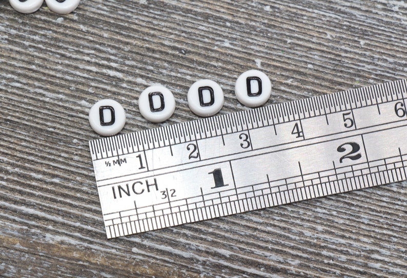 Letter D Alphabet Beads White Alphabet Letter Beads Acrylic - Etsy