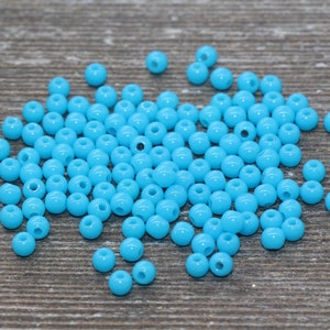 4mm Blue Round Beads, Acrylic Gumball Beads, Blue Round Spacer Beads ...