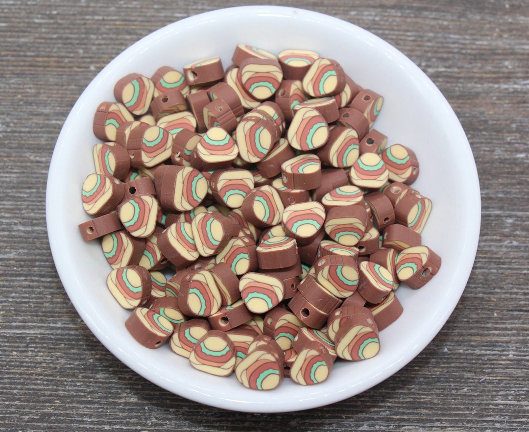 Hamburger Polymer Clay Beads, Kawaii Hamburger Beads, Fimo Cane Beads ...