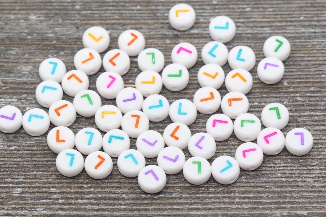 Letter L Alphabet Beads, Multicolored White Alphabet Letter Beads ...