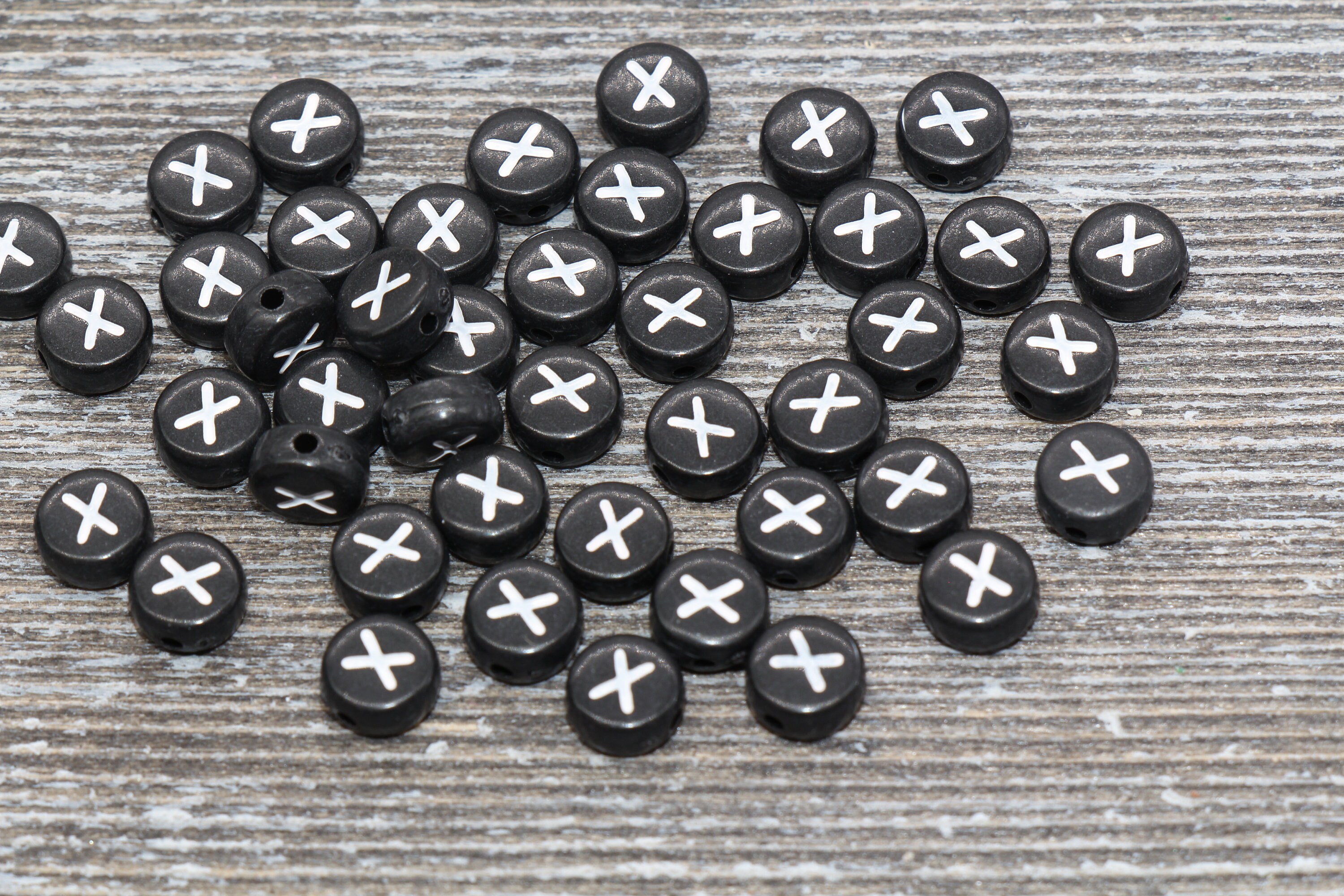 Letter X Alphabet Beads Black Alphabet Letter Beads Acrylic - Etsy