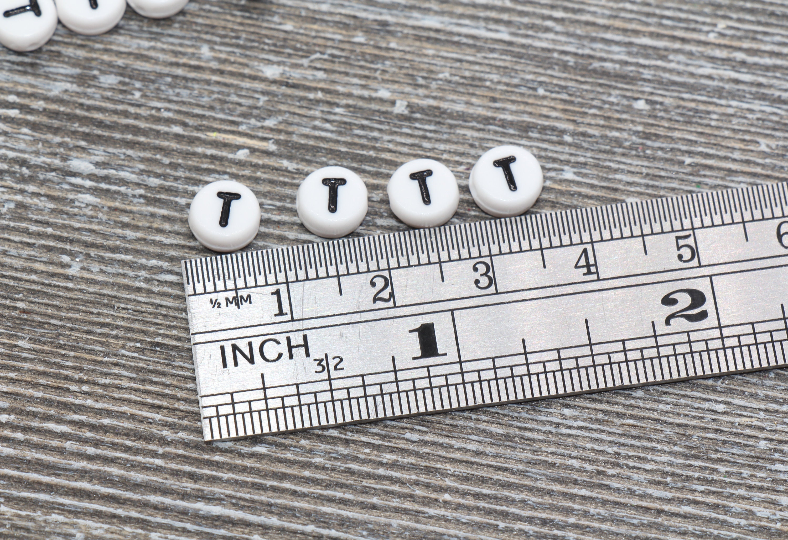 Letter T Alphabet Beads White Alphabet Letter Beads Acrylic - Etsy