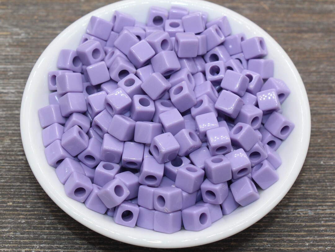 Lavender Cube Beads, Acrylic Cube Square Beads, Acrylic Spacer Beads ...