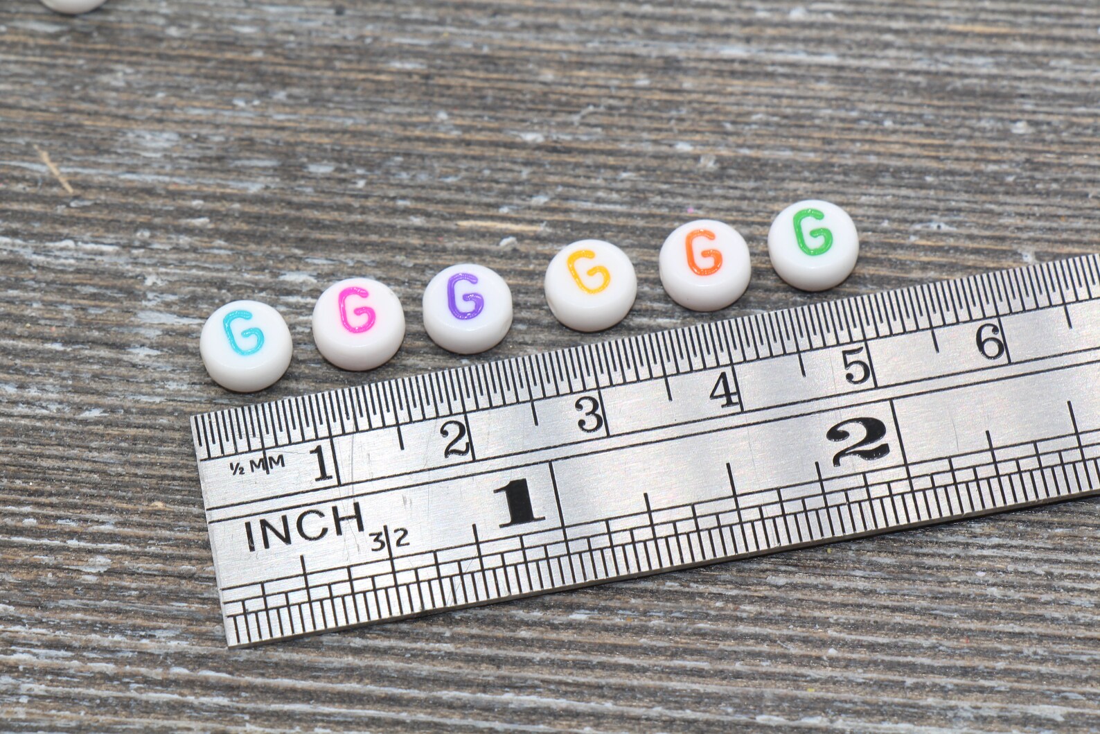 Letter G Alphabet Beads Multicolored White Alphabet Letter | Etsy