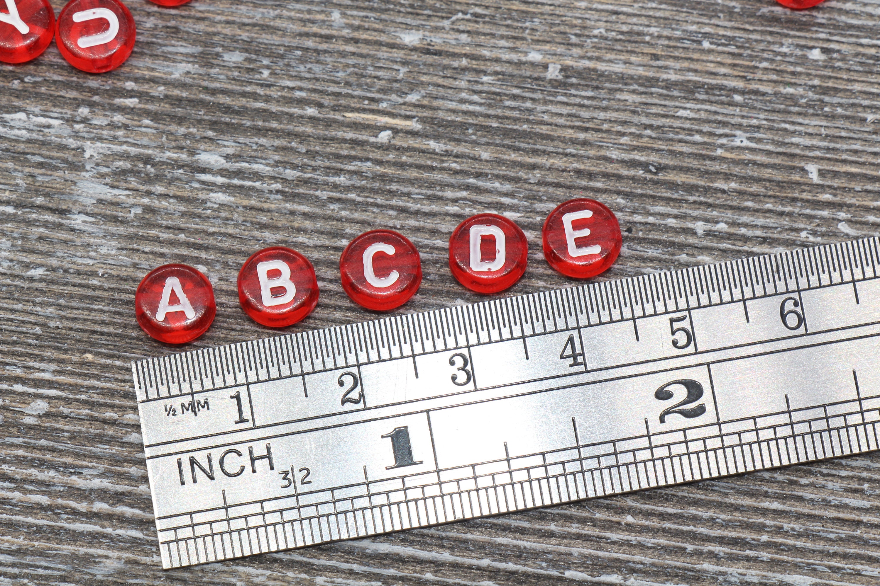 Red Alphabet Letter Beads Translucent Acrylic Red Letters - Etsy