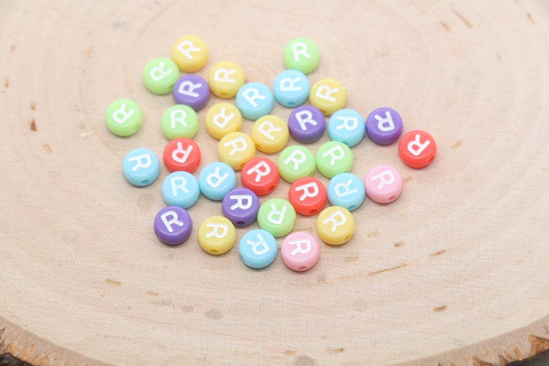 Letter R Beads, Pastel Mix Alphabet Letter Beads, Individual Letter ...
